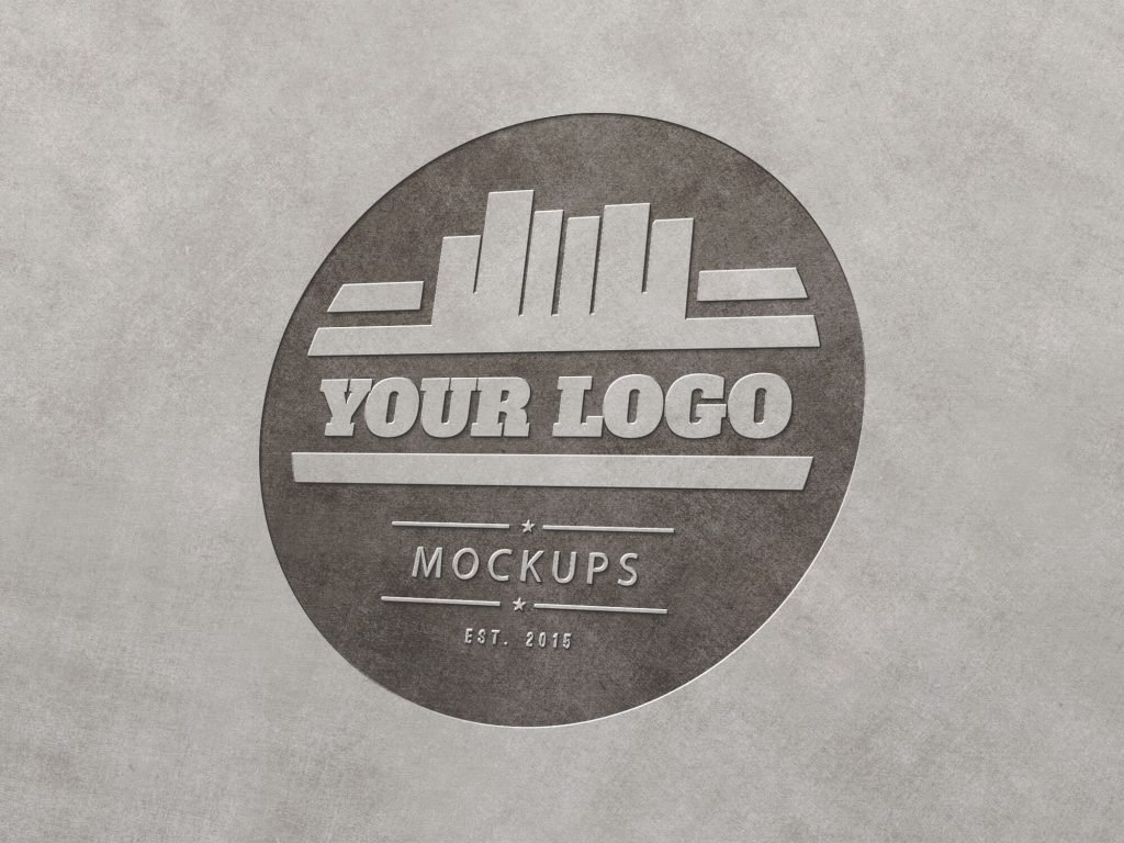 Metal Engraved Logo MockUp