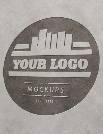 Metal Engraved Logo MockUp