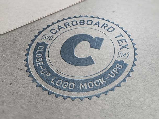 Rough Paper Close-Up Logo MockUp