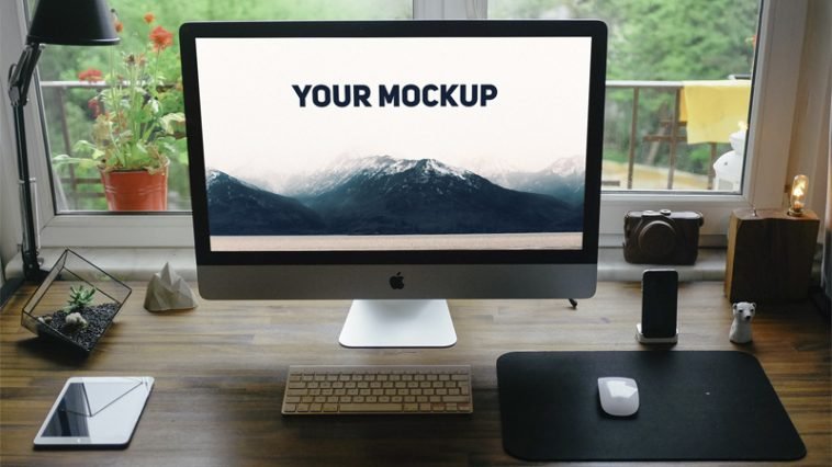 Free iMac MockUp PSD Template