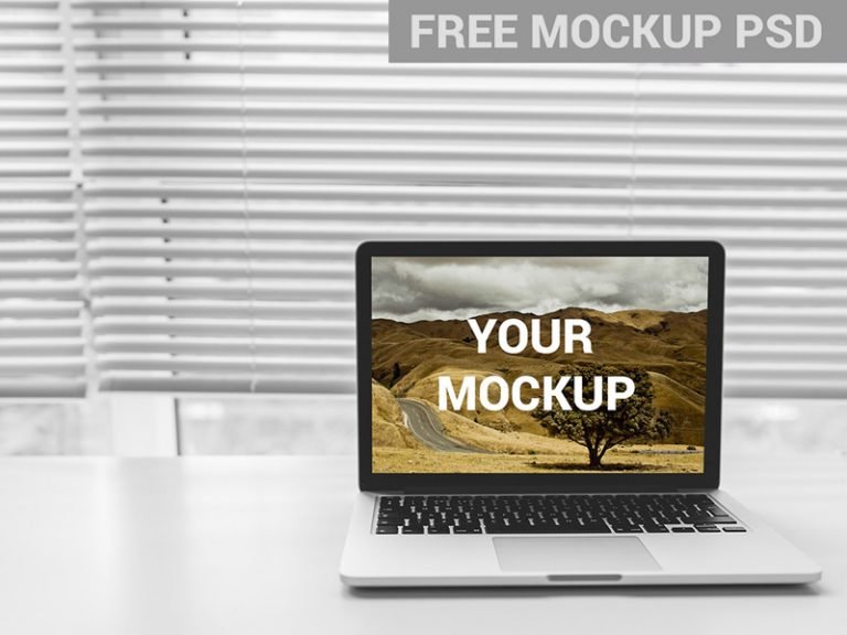 Free MacBook Pro MockUp Front View