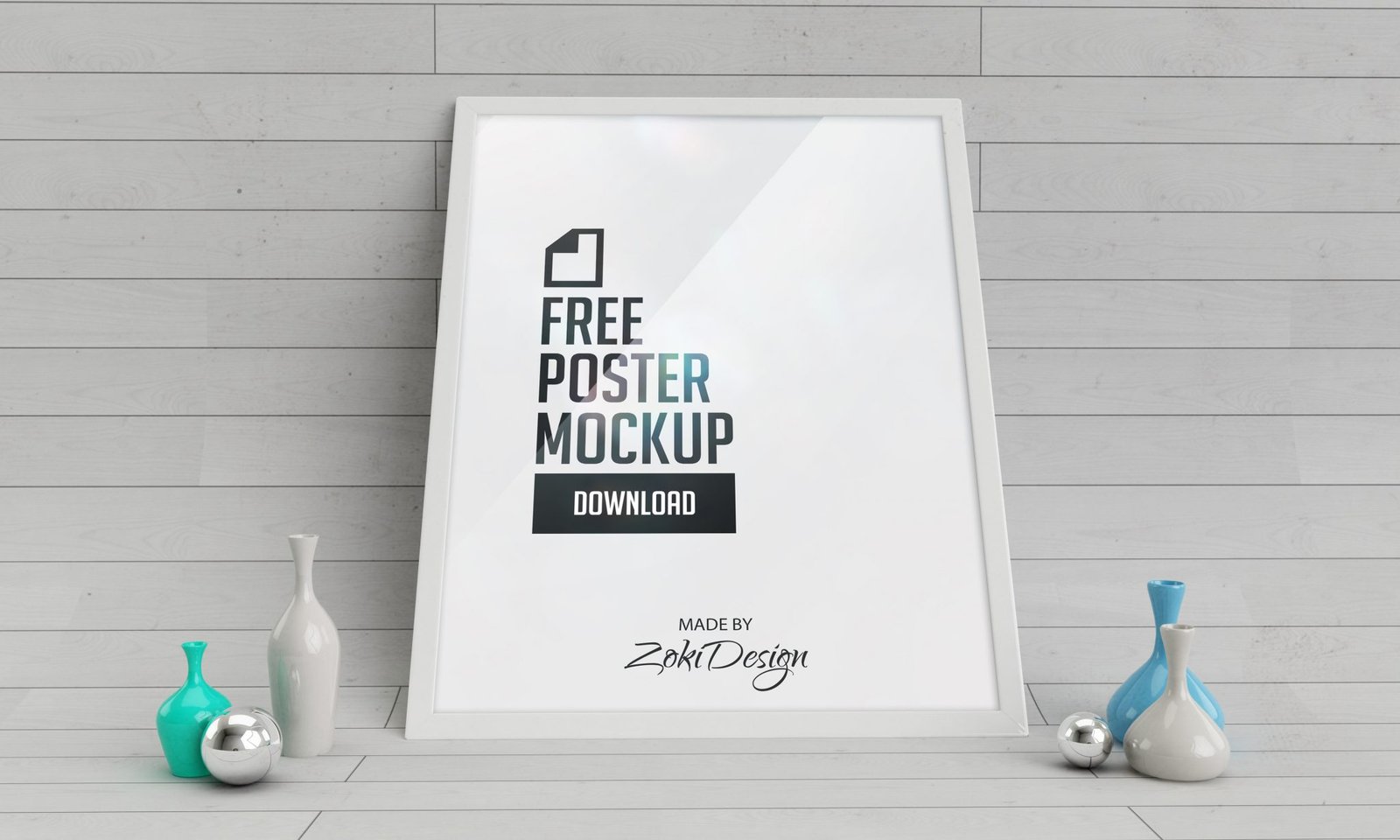 Free Poster Mockup PSD Studio Set-Up