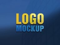 3D Glass Window Logo MockUp