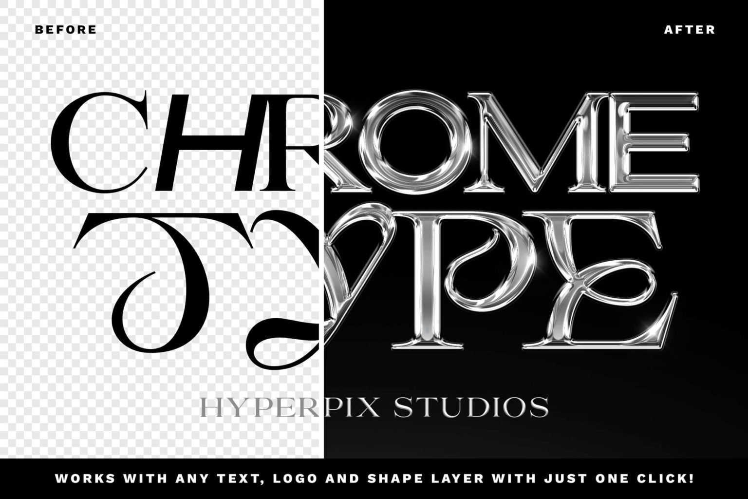 Chrome Text Effect MockUp PSD